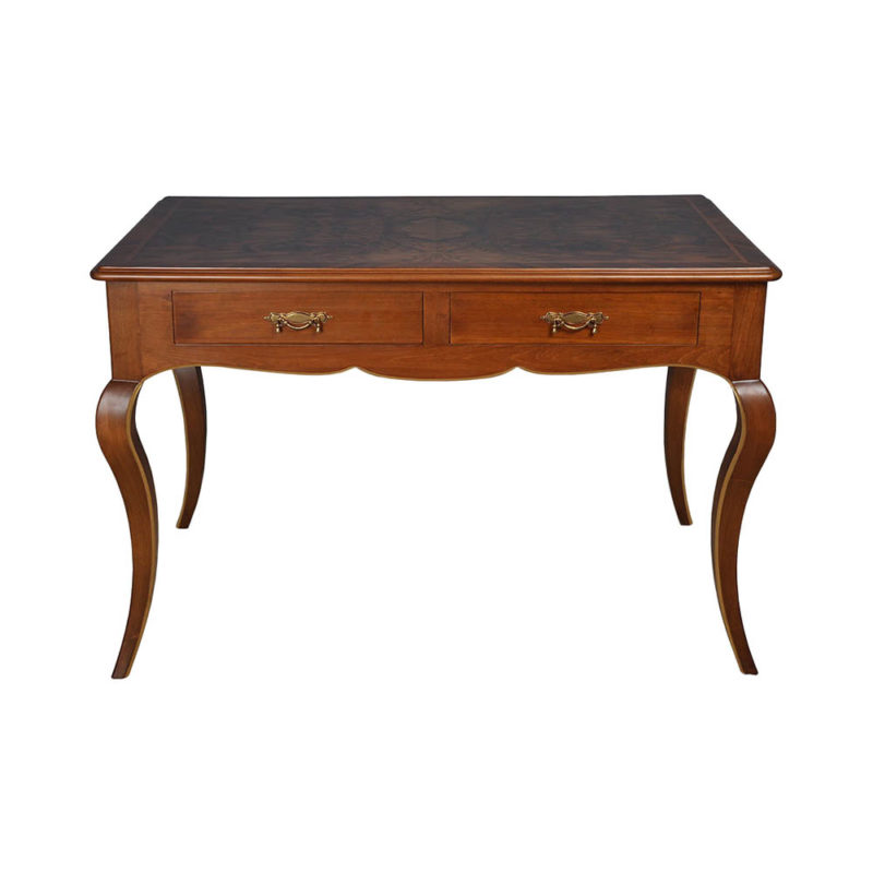 Elegant Writing Desk | Natural Veneer Inlay | UK Wooden Desk