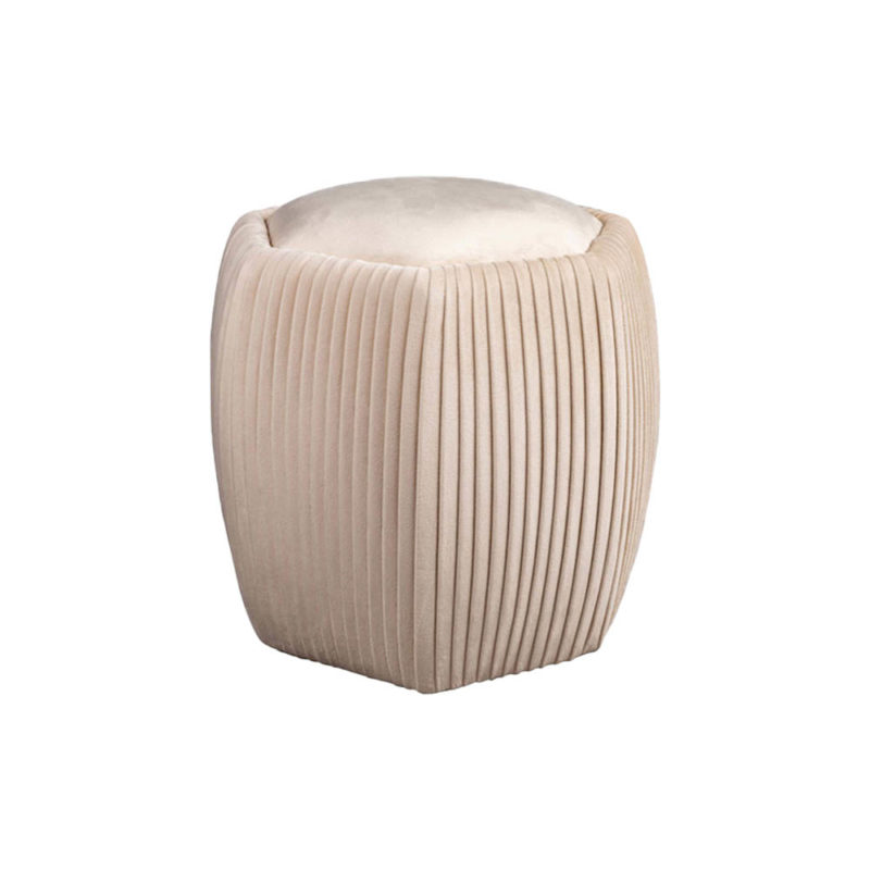 Cream Pouffe | Round Poufs | Velvet Pouf | Englanderline