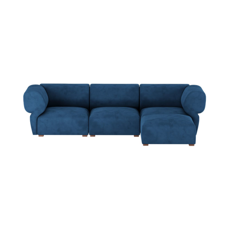 Luxury Blue Velvet Sectional Sofa | Englanderline