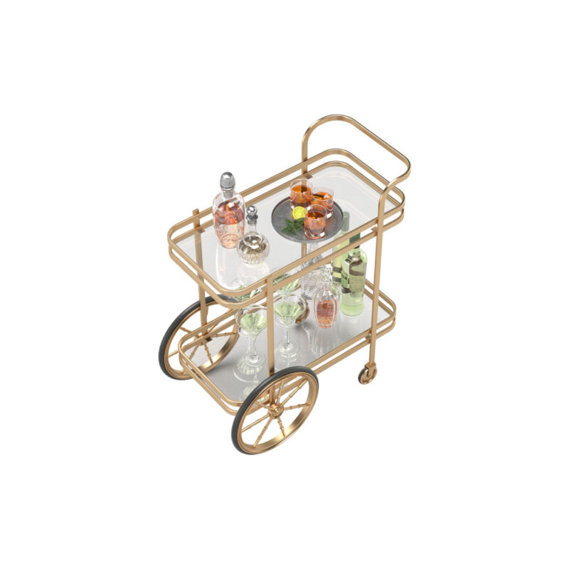 Luxury Bar Cart | Stainless Steel Bar Cart