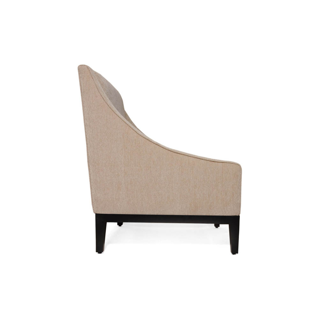 Alessandro Upholstered Single Seat Armchair with Black Wood Base ...