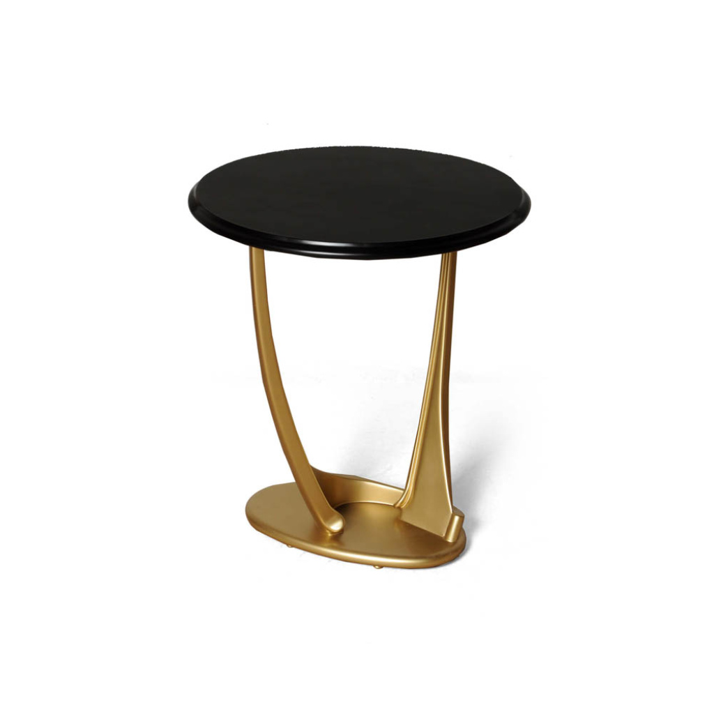 Anita Dark Brown and Gold Circular Side Table – Englanderline