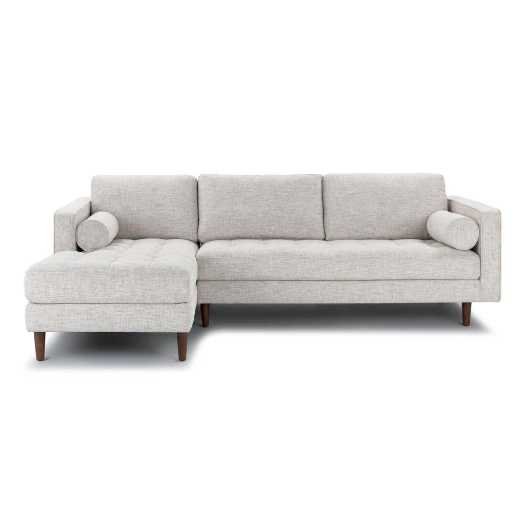 Barcelona Upholstered Birch Ivory Fabric Corner Sofa - Englanderline 2025