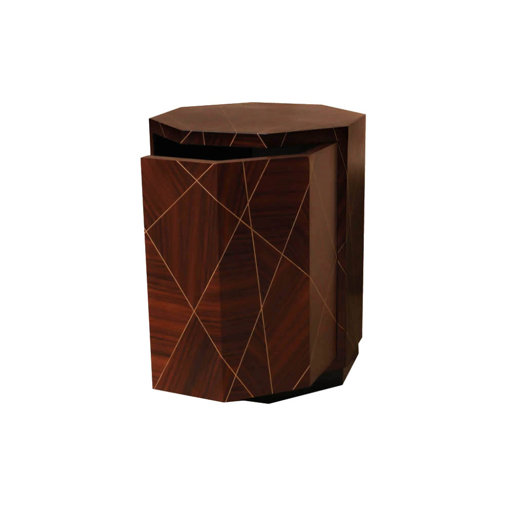Drue Wooden Dark Brown Bedside Table – Englanderline