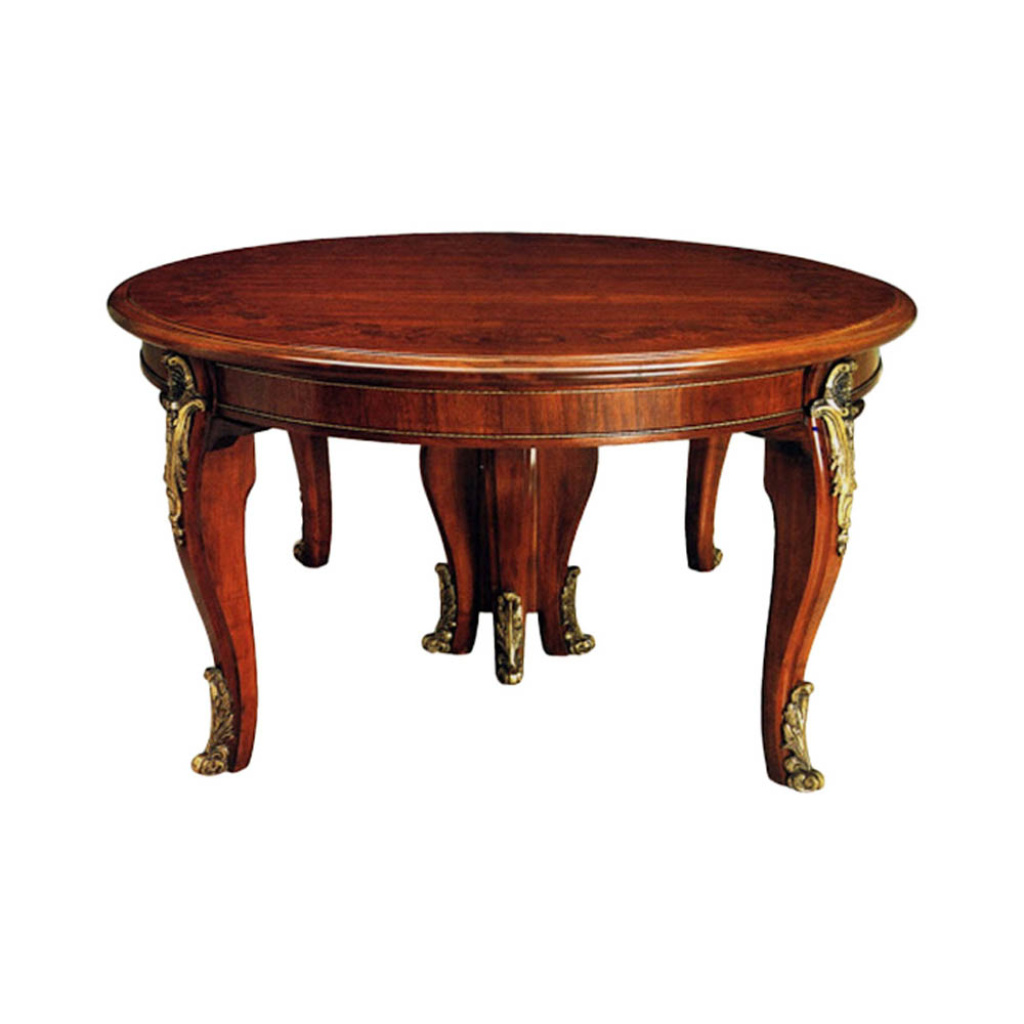 French Round Dining Tables with Copper Ornament – Englanderline