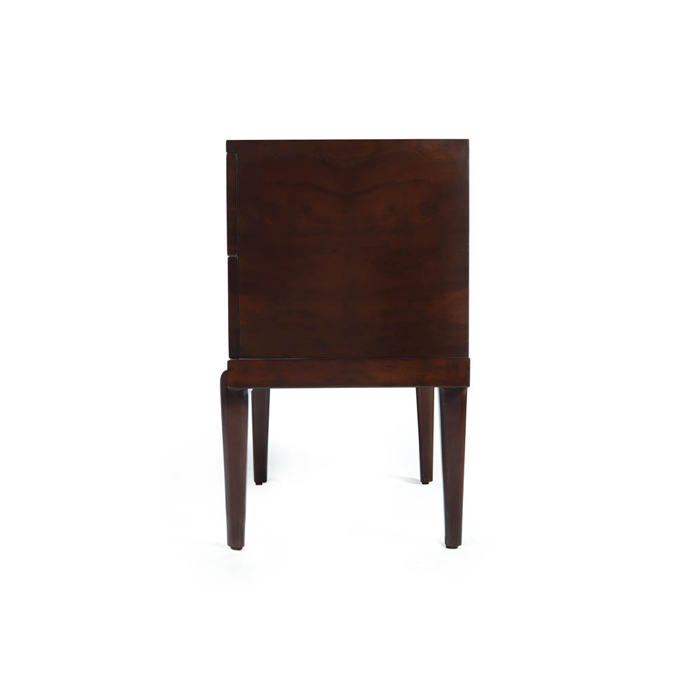 Leo Wooden 2 Drawer Dark Brown Bedside Table - Englanderline 2025