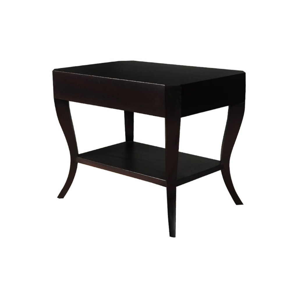 Arthur Wooden Black Side Table with Drawer - Englanderline