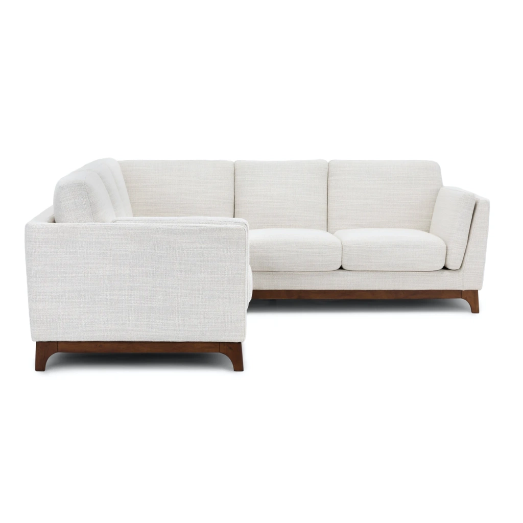 Milo Upholstered Fresh White Fabric Corner Sofa - Englanderline 2025
