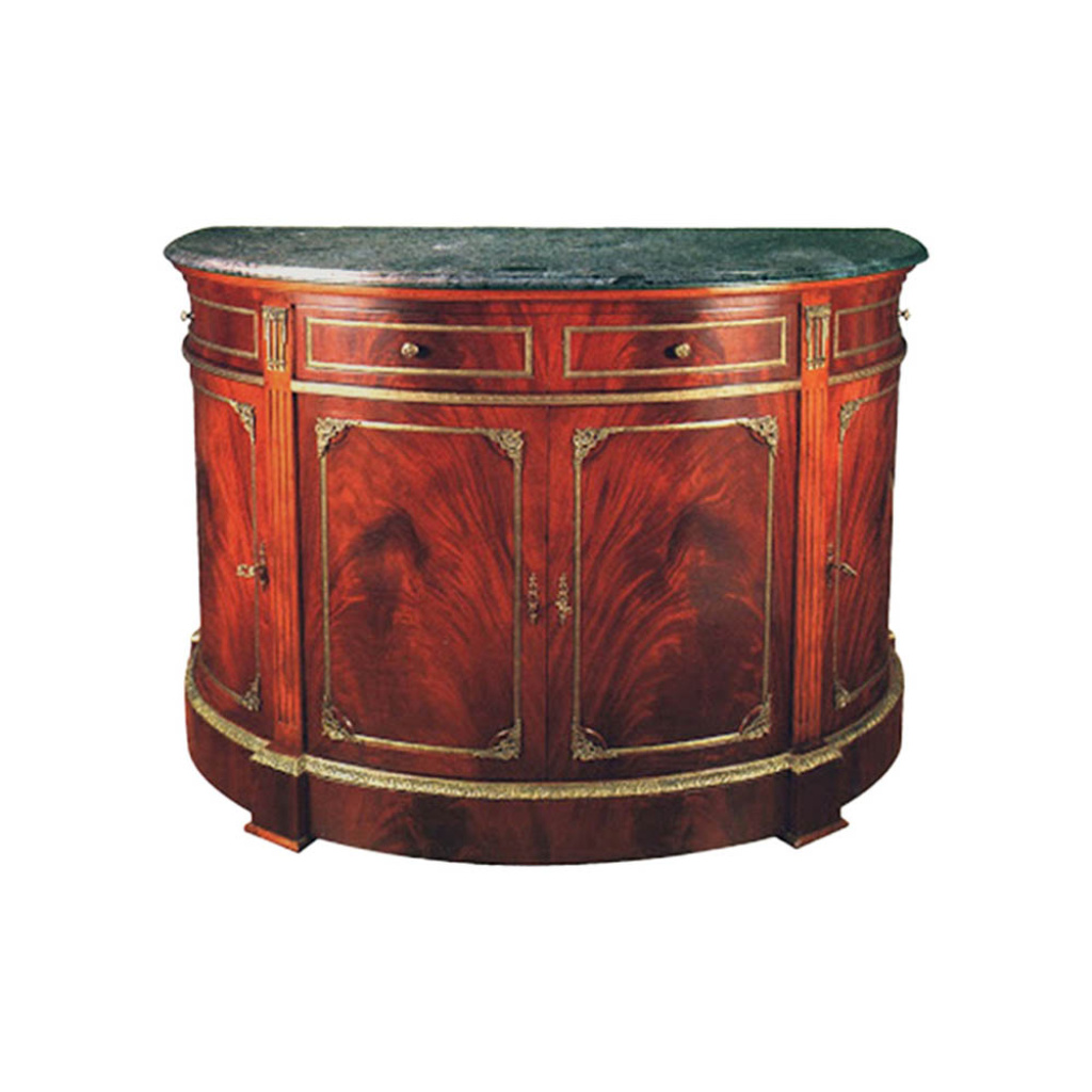 Natural Veneer Half Moon Chest with Marble Top – Englanderline