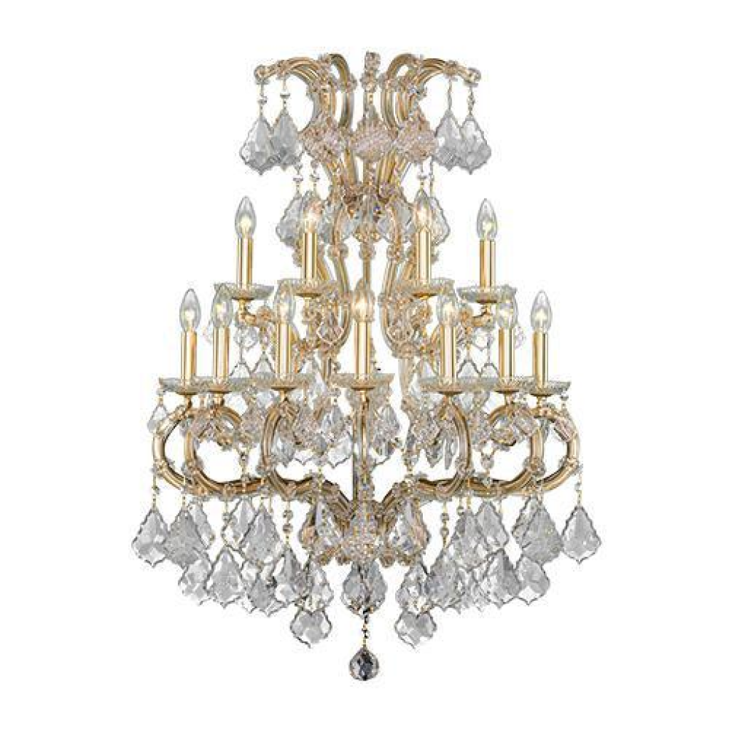 Veka – 15 Bulbs – Gold – Pendeloque Clear – Englanderline